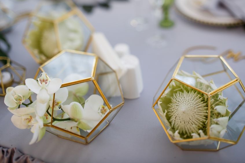 Geometric Wedding Centerpieces