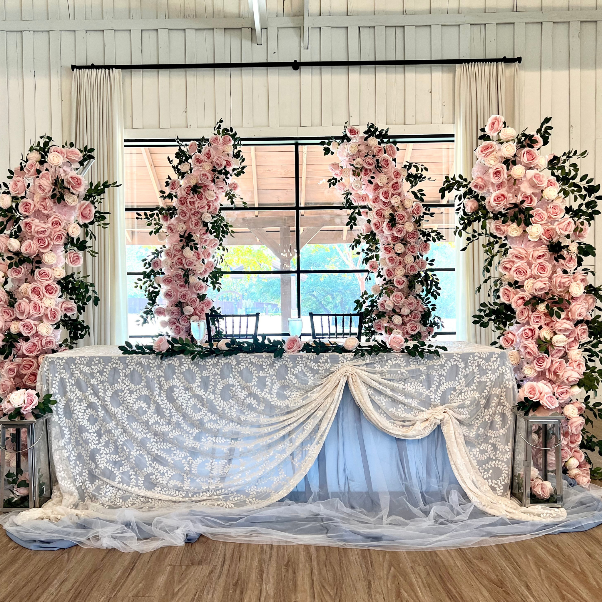 Unforgettable Head Table Transformation with Swag Design - CV Linens™