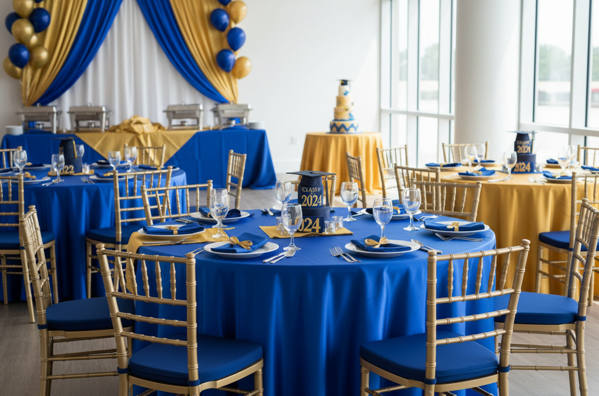 Graduation Party Decoration Ideas by School Color: Setup Guide | CV Linens™