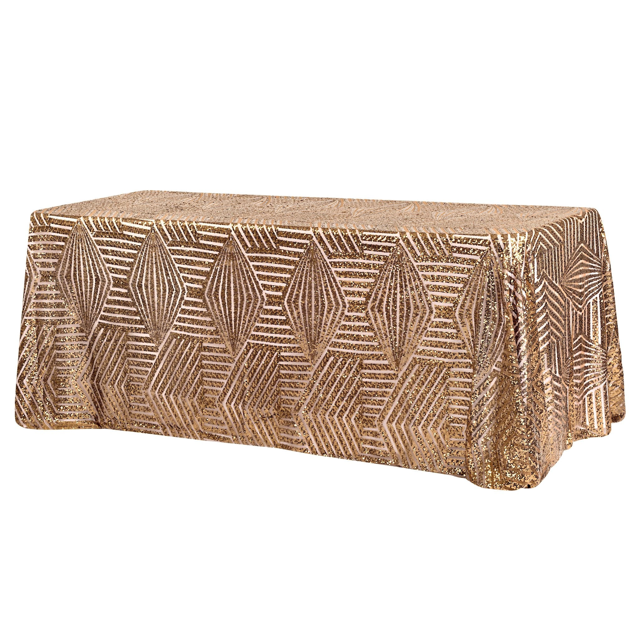 Wholesale Geometric Art Deco Sequin Rectangular Tablecloths - CV Linens™