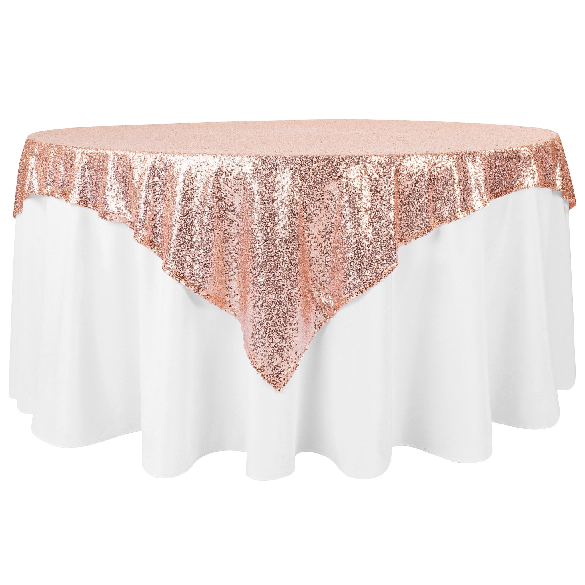 Glitz Sequin Mesh Net Table Overlay Topper 72"x72" Square│ CV Linens