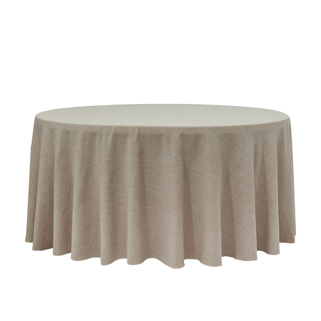 120" Round Premium Linen-Look Panama Weave Tablecloth - Beige - CV Linens™