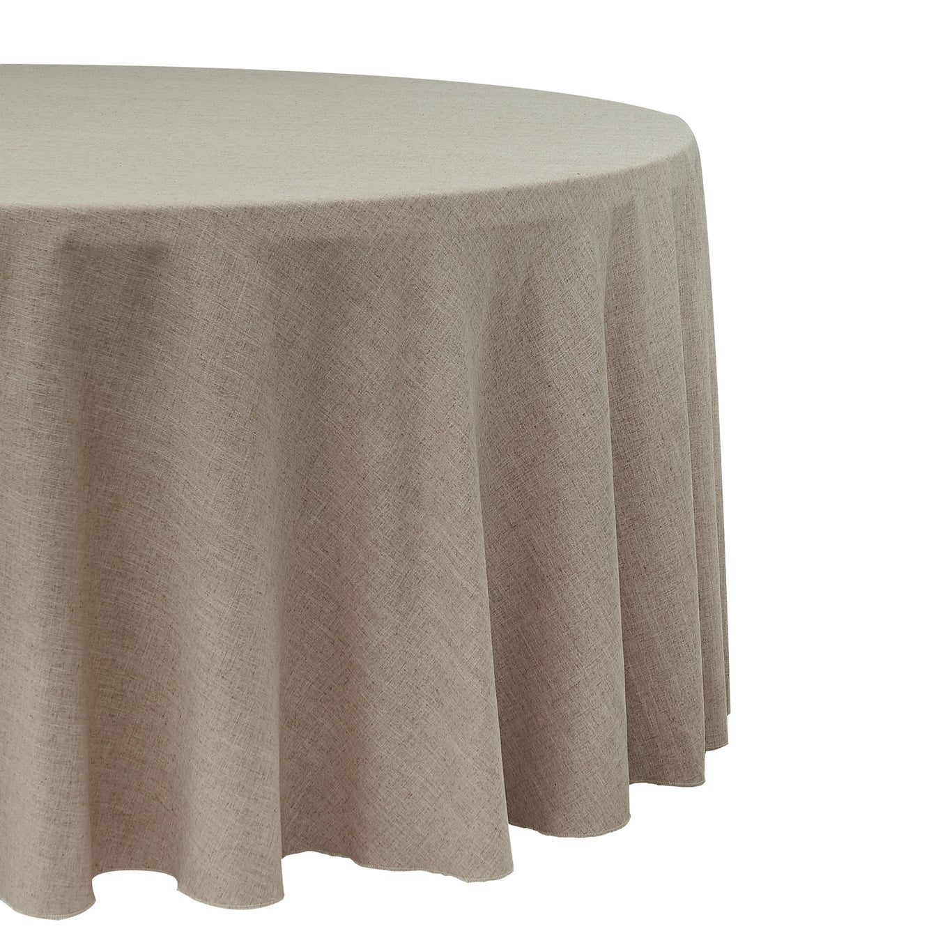 120" Round Premium Linen-Look Panama Weave Tablecloth - Beige - CV Linens™