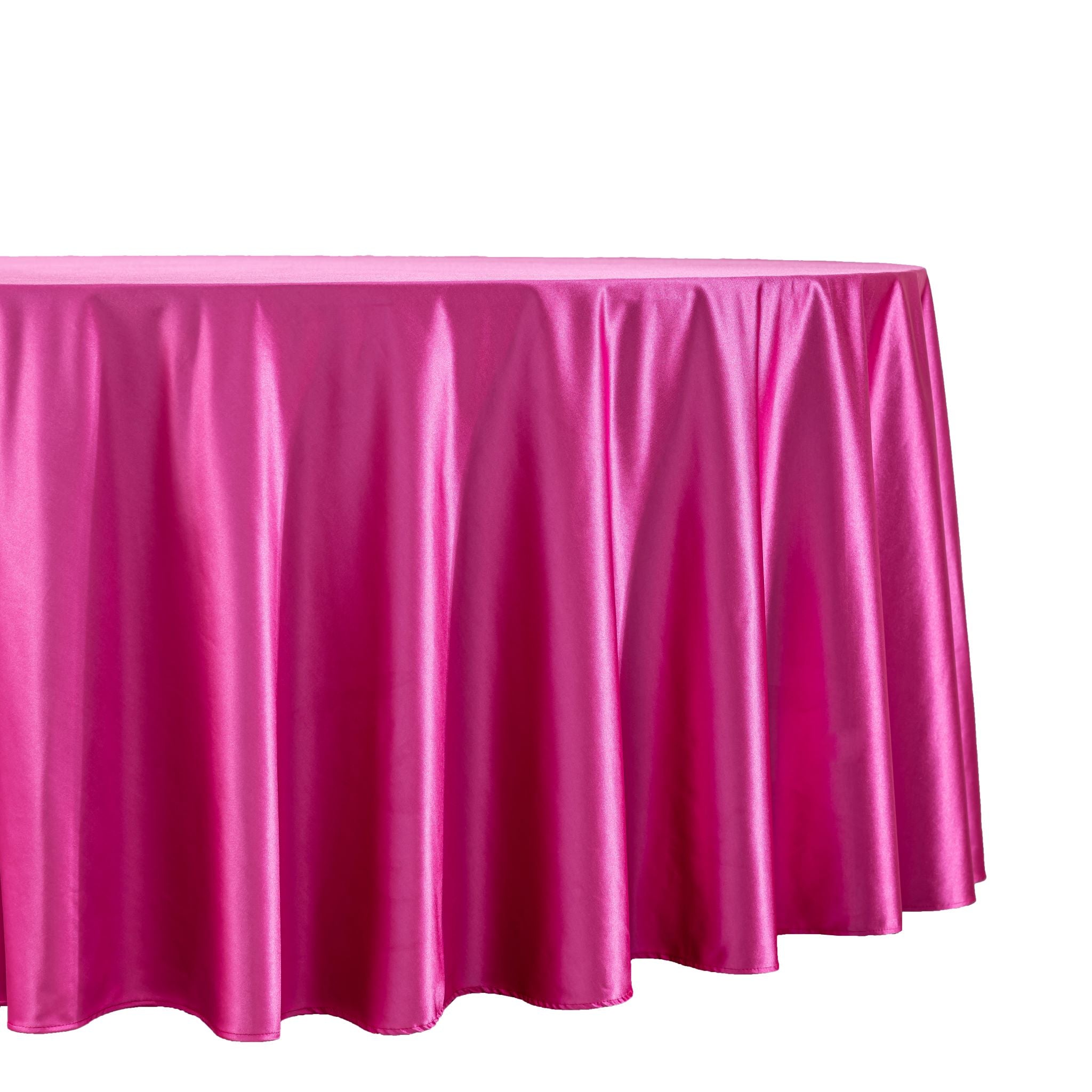 Fuchsia Premium Satin (Wrinkle-Resistant) 120" Round Tablecloth - CV ...