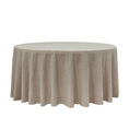 132" Round Premium Linen-Look Panama Weave Tablecloth - Beige | CV Linens™