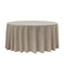 132" Round Premium Linen-Look Panama Weave Tablecloth - Beige | CV Linens™