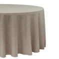 132" Round Premium Linen-Look Panama Weave Tablecloth - Beige - CV Linens™