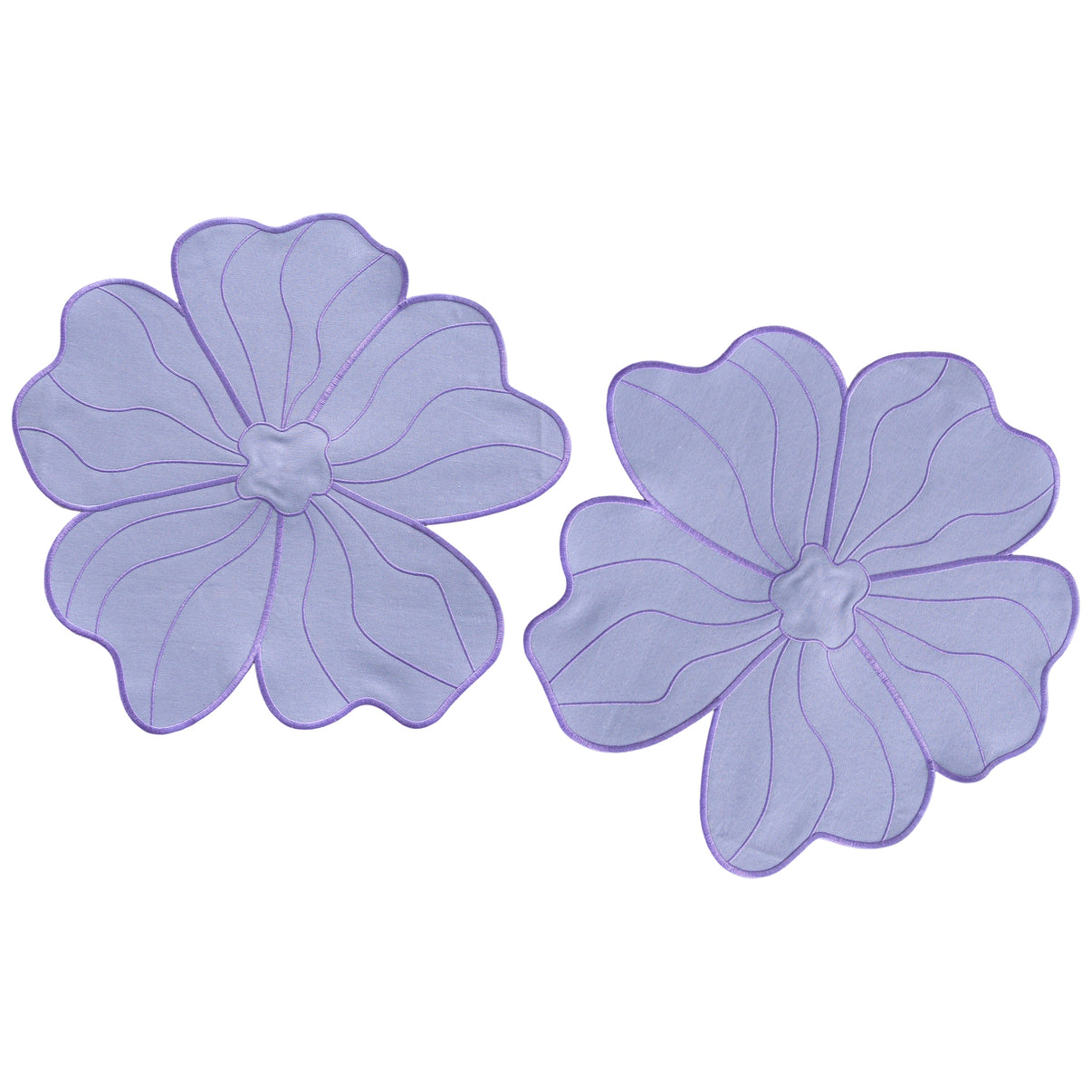 2pc/set Flower Linen Embroidery Placemat - Lavender/Victorian Lilac ...