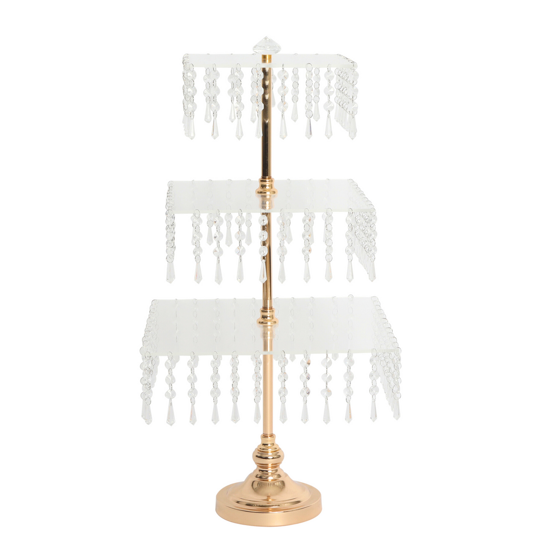 3 Tier Square Crystal Drop Cupcake Stand - CV Linens™