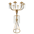 8 Arms Candelabra Crystal Waterfall Centerpiece - Gold - CV Linens™