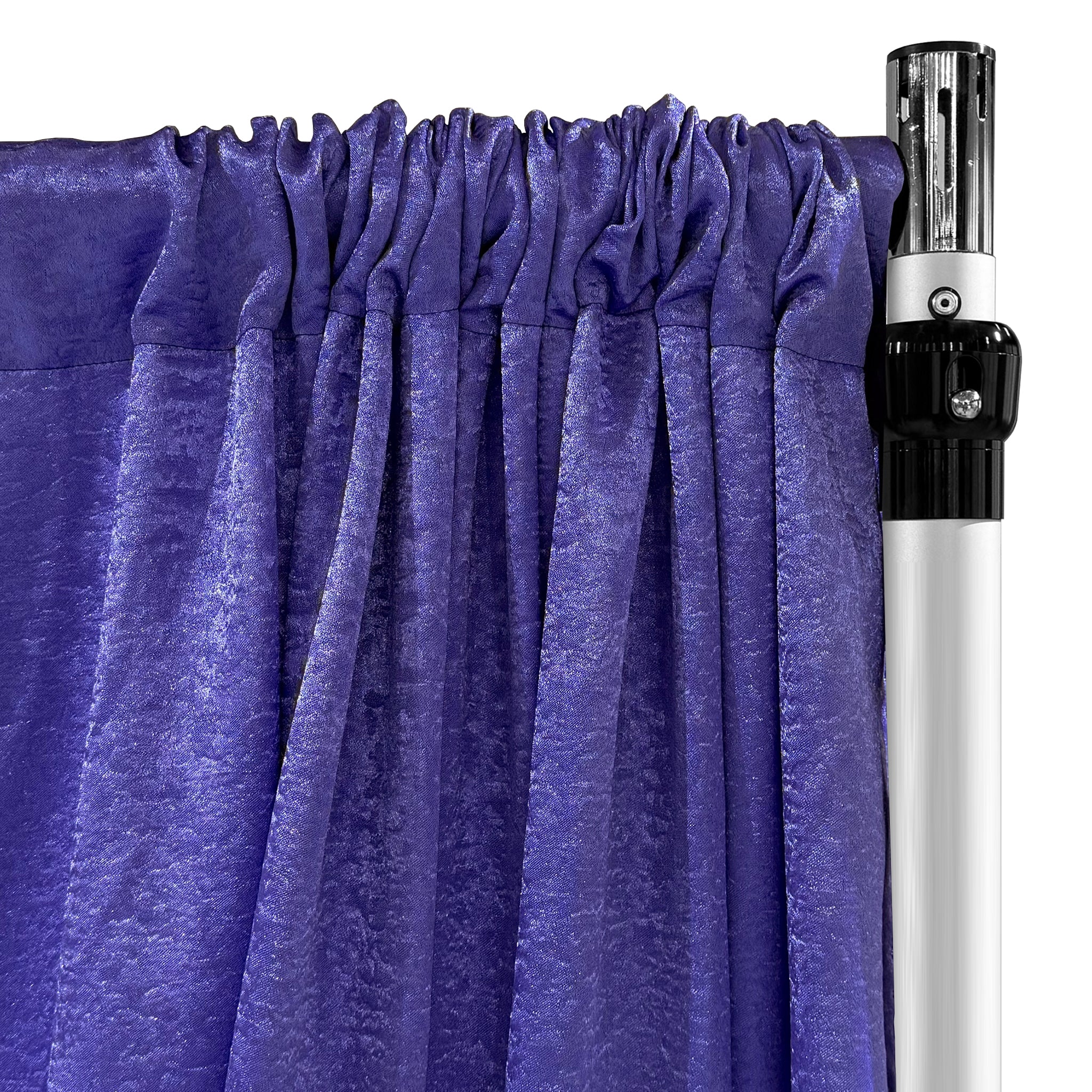 Crinkle Shimmer 12ft H x 52" W Drape/Backdrop Panel - Purple– CV Linens