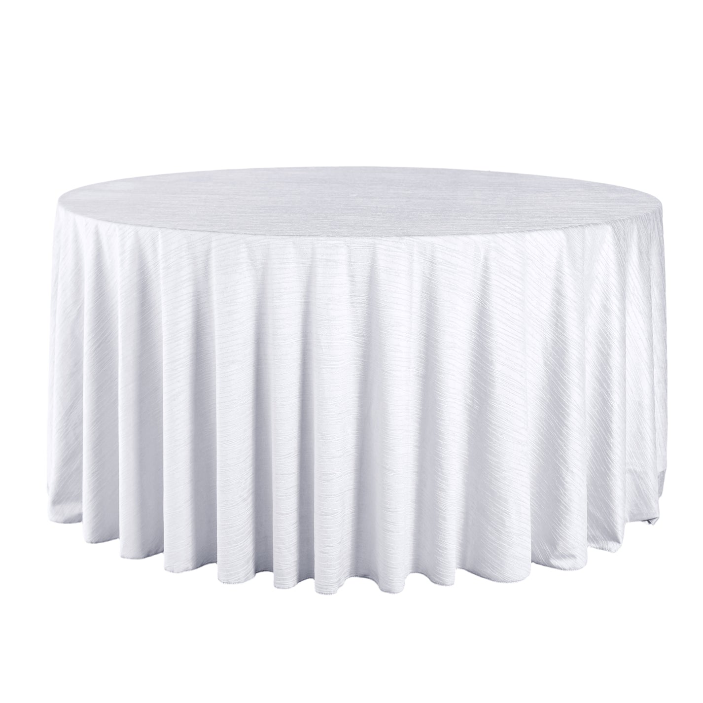 Crinkle Velvet 132" Round Tablecloth - White - CV Linens™