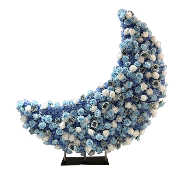Floral 3D Backdrop for Crescent Moon Stand - Baby Blue - CV Linens