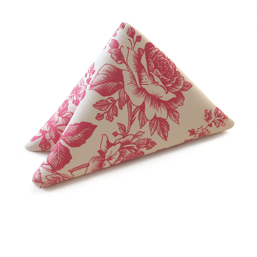 French Toile 20"x20" Linen Napkin (5pc/pk) - Pink - CV Linens™