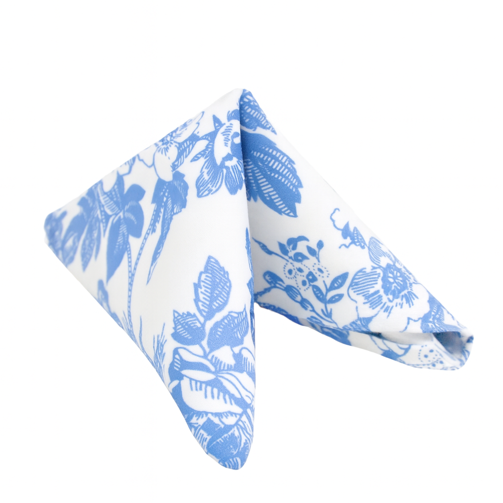 French Toile 20"x20" Linen Napkin (5pc/pk) - Baby Blue - CV Linens™