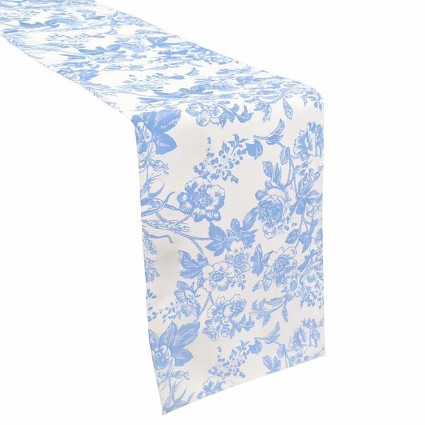 French Toile Table Runner - Baby Blue– CV Linens