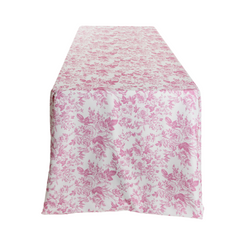 French Toile 90"x156" Rectangular Tablecloth - Pink– CV Linens