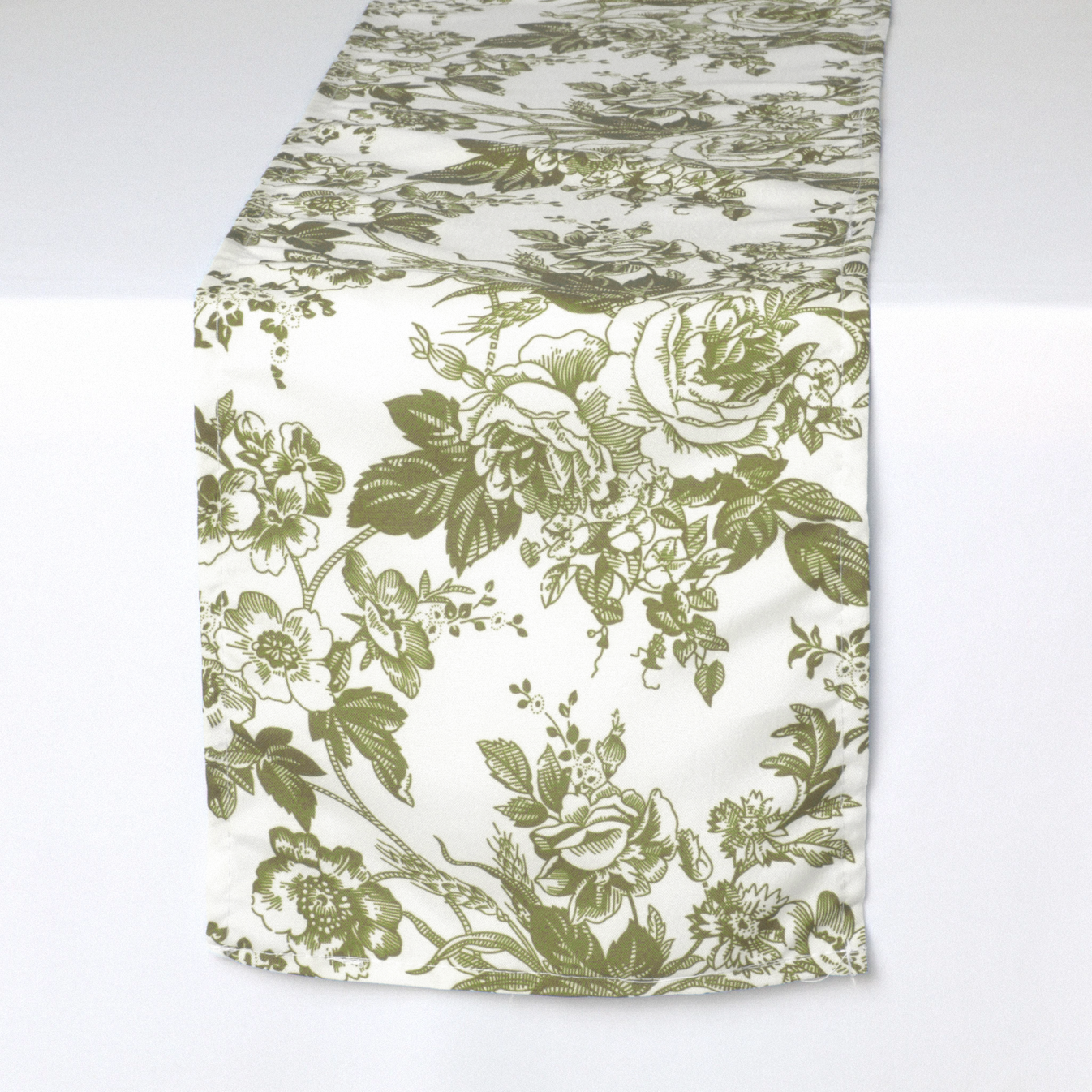 French Toile Table Runner - Olive Green - CV Linens™