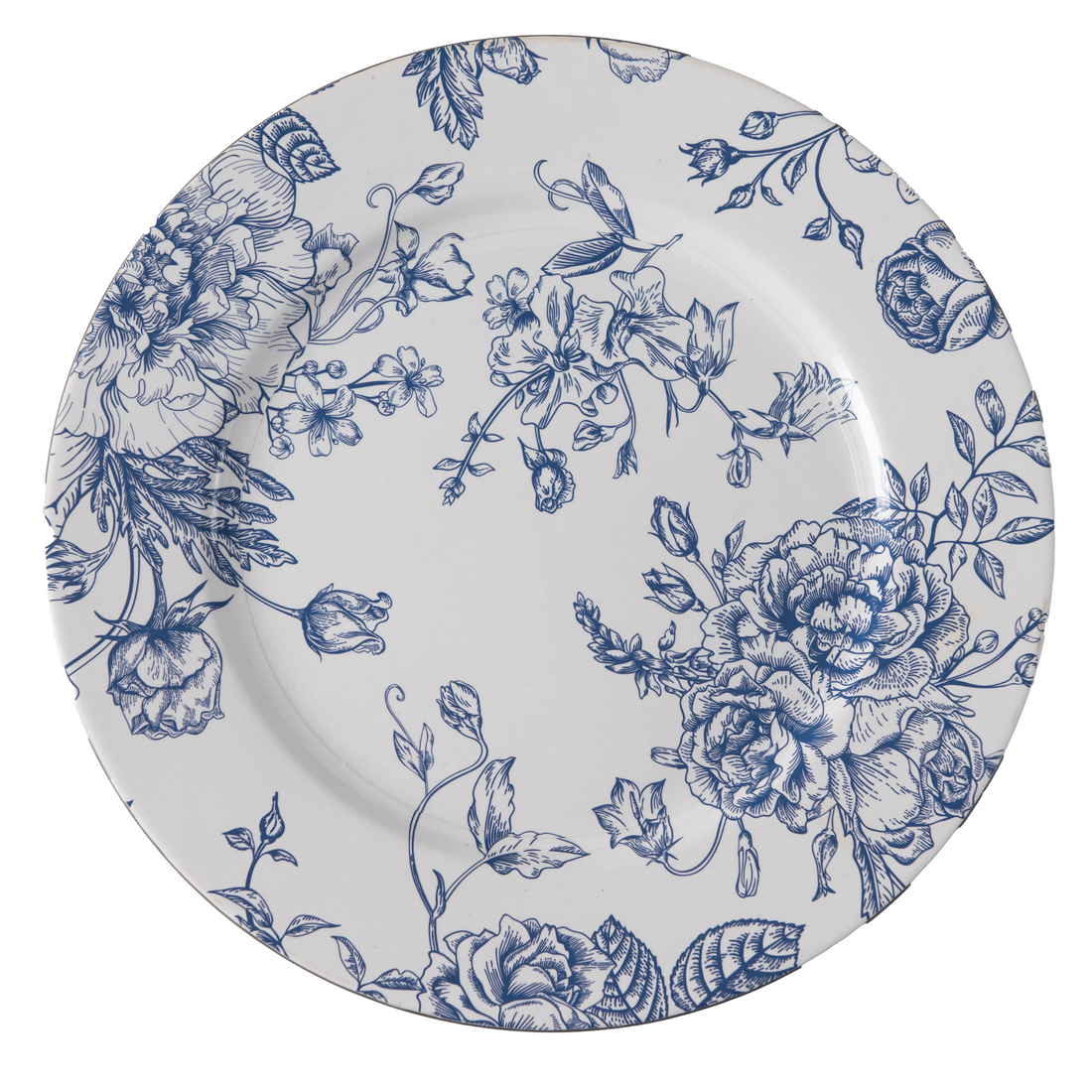 Blue French Toile Acrylic Charger Plates– CV Linens