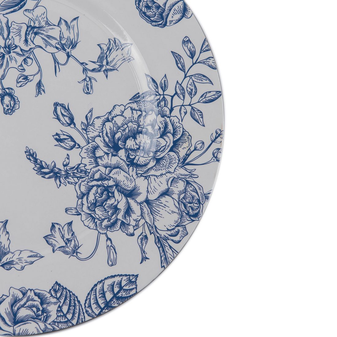 Blue French Toile Acrylic Charger Plates– CV Linens