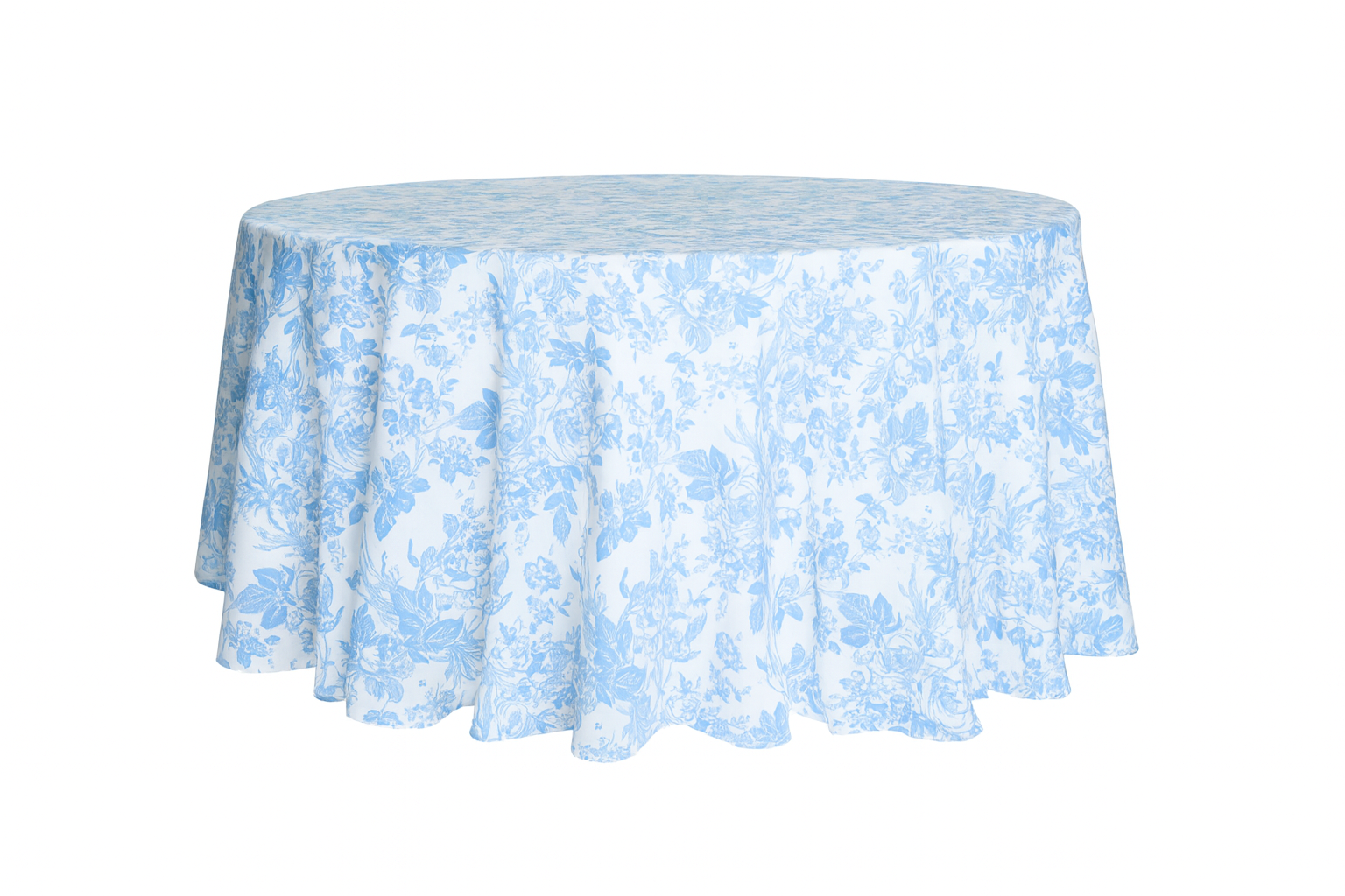 French Toile 132" Round Tablecloth - Baby Blue– CV Linens
