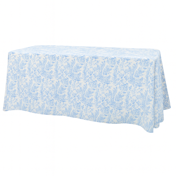 Baby Blue 90"x132" French Toile Rectangular Tablecloth– CV Linens