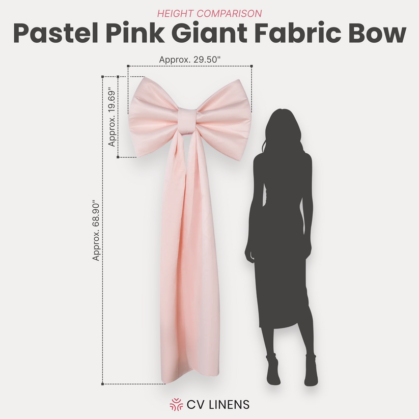 Giant Fabric Bow for Backdrop - Pastel Pink - CV Linens™