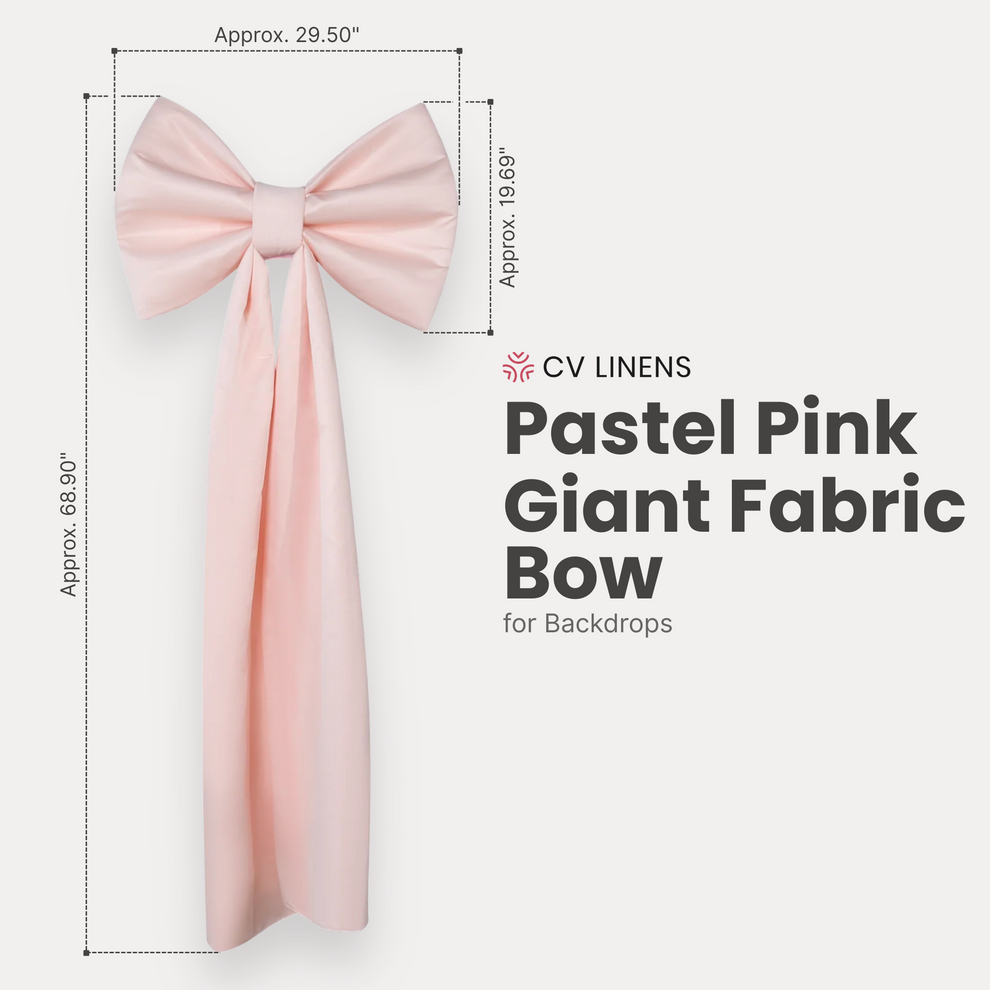 Giant Fabric Bow for Backdrop - Pastel Pink - CV Linens™
