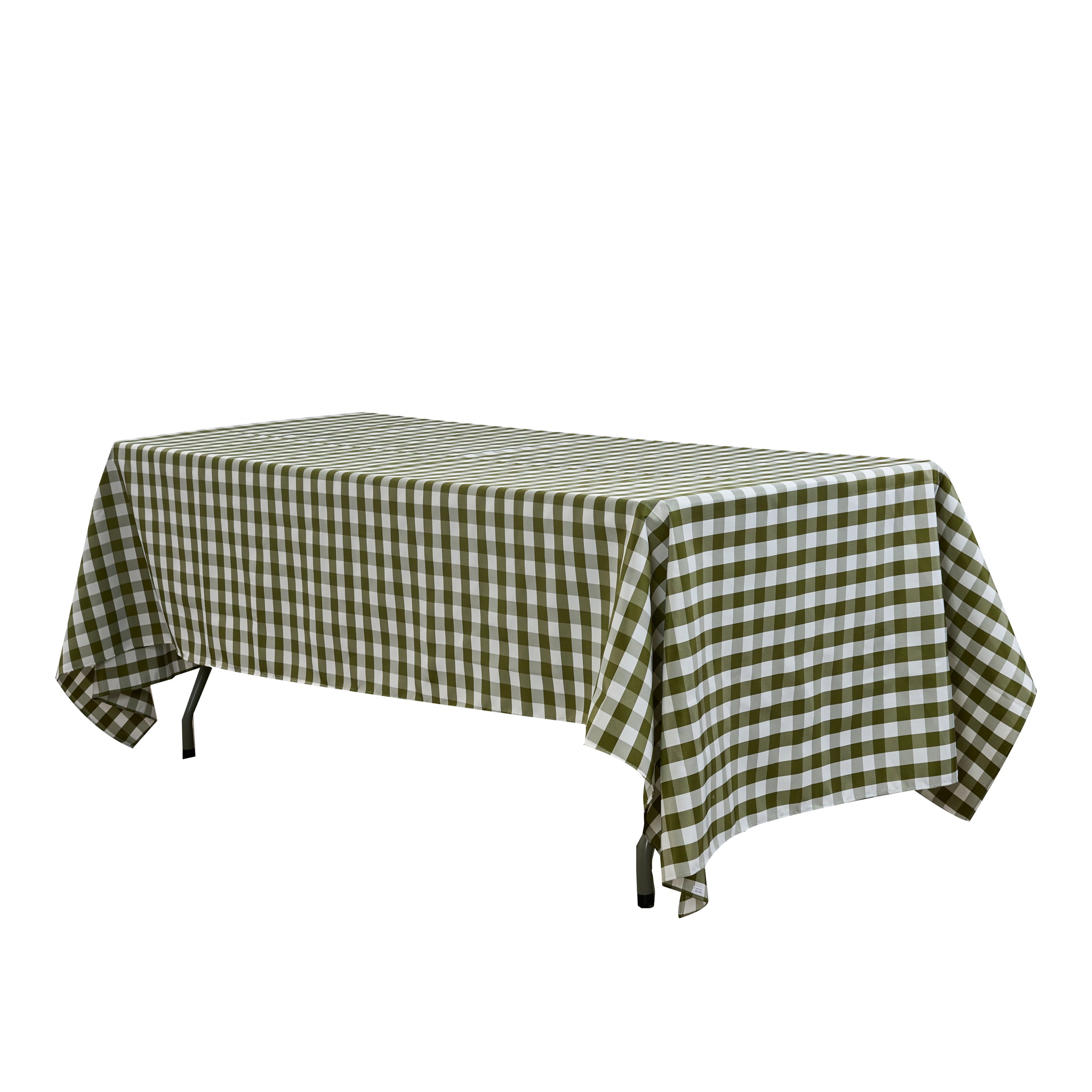 Gingham Checkered Rectangular Polyester Tablecloth 60"x120" - Olive ...