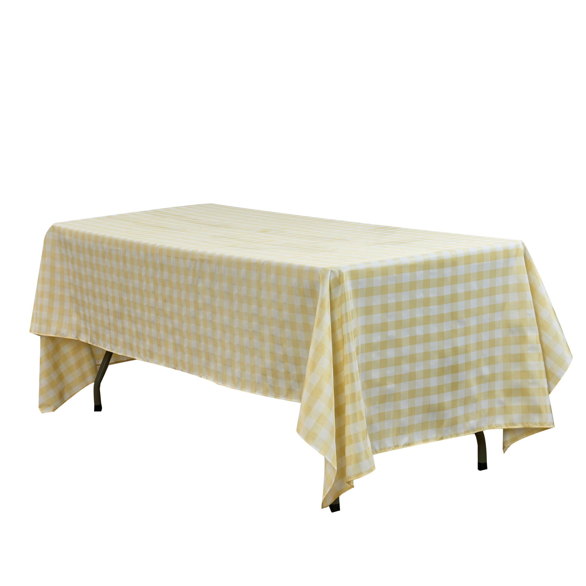 Gingham Checkered Rectangular Polyester Tablecloth 60"x120" - Yellow ...
