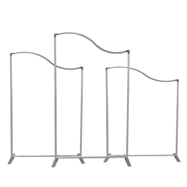 Wave Top Chiara Arch Backdrop Frame Stands 3pc/set - CV Linens™
