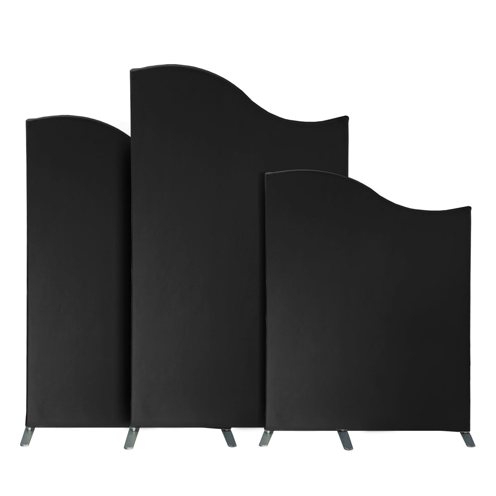Spandex Arch Covers for Heavy Duty Wave Frame Backdrop 3pc/set - Black ...