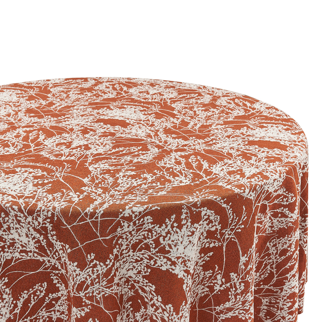 Leaf Branch Reversible Jacquard Tablecloth 120" Round - Rust– CV Linens