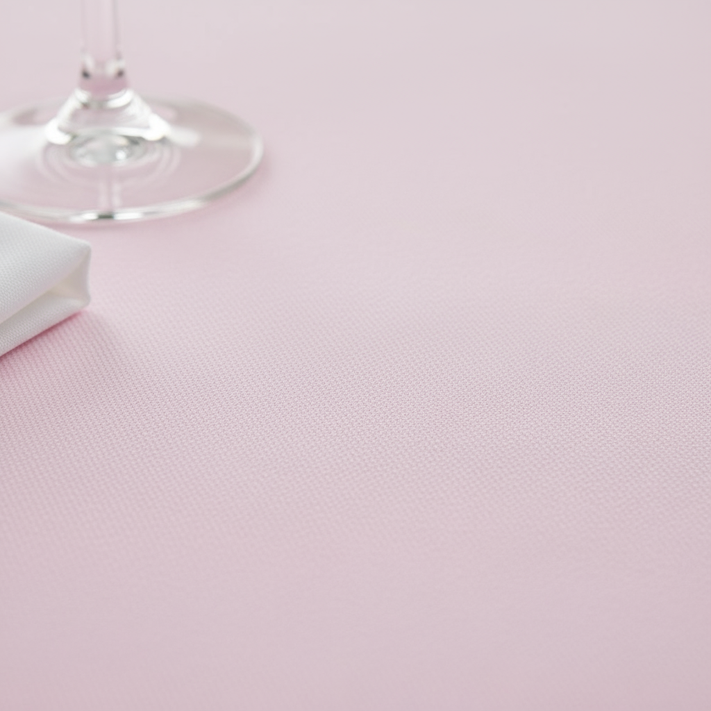 Economy Polyester Round Tablecloth 120” Pastel Pink - CV Linens™