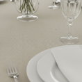 120" Round Premium Linen-Look Panama Weave Tablecloth - Beige - CV Linens™