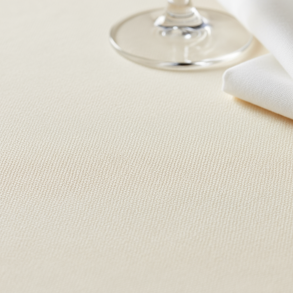 Economy Polyester Tablecloth 120" Round - Light Ivory/Off White - CV ...