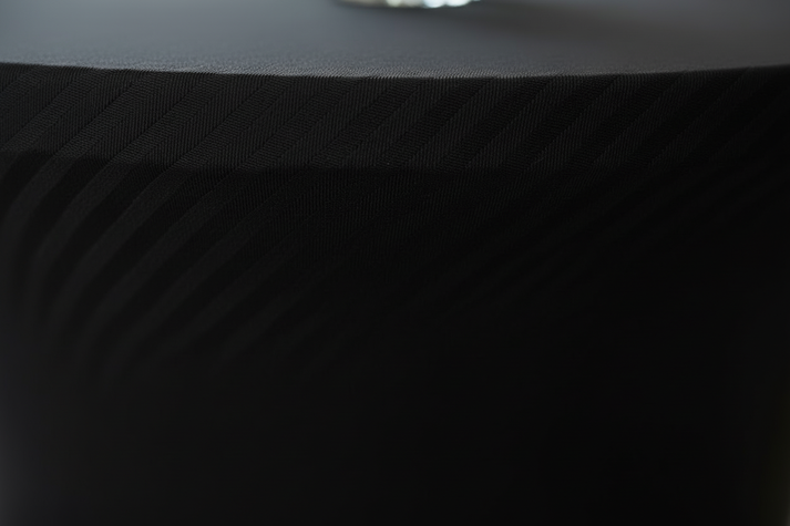 High 36 inch Round Cocktail Table Cover Black at CV Linens