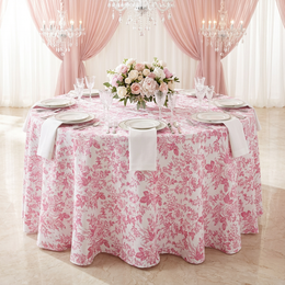 Pink French Toile 120" Round Tablecloth - CV Linens™– CV Linens