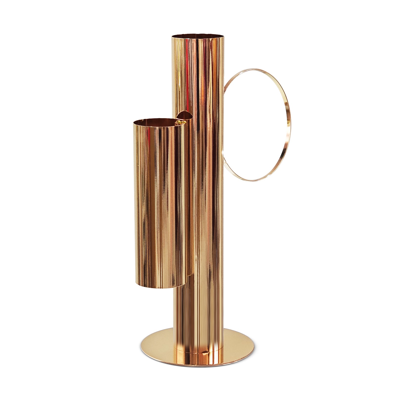 Set of 2 Modern Double Tube Floral Centerpiece Stand - Gold - CV Linens™