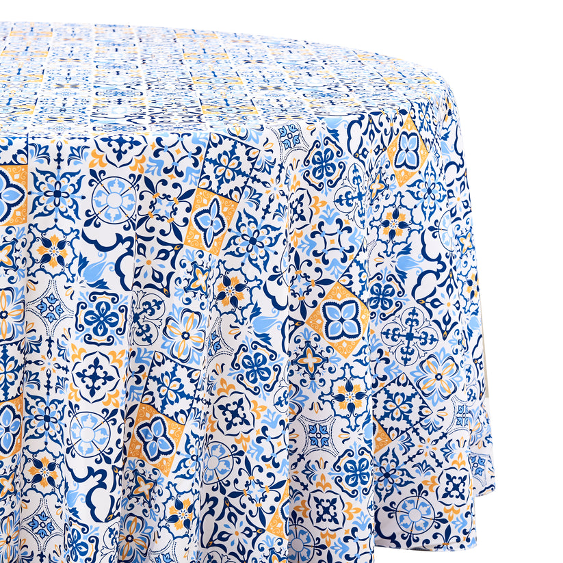 Morocco Mediterranean 120" Round Tablecloth - CV Linens™