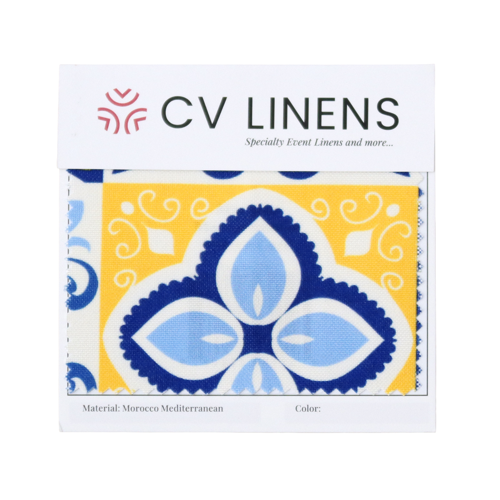 Morocco Mediterranean Swatch Card | CV Linens™