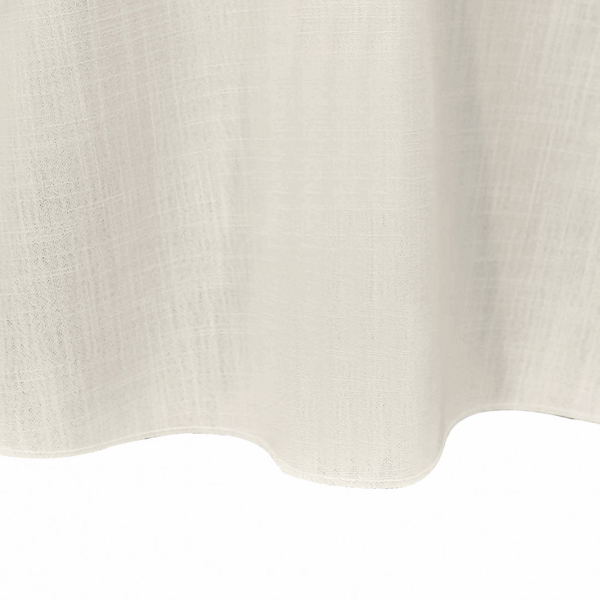 120" Round Premium Linen-Look Panama Weave Tablecloth - Light Ivory/Off ...