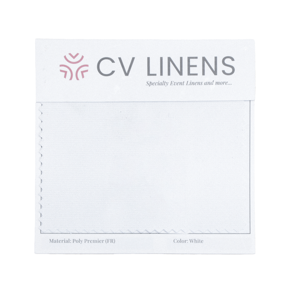 White Poly Premier Swatch Card – CV Linens™