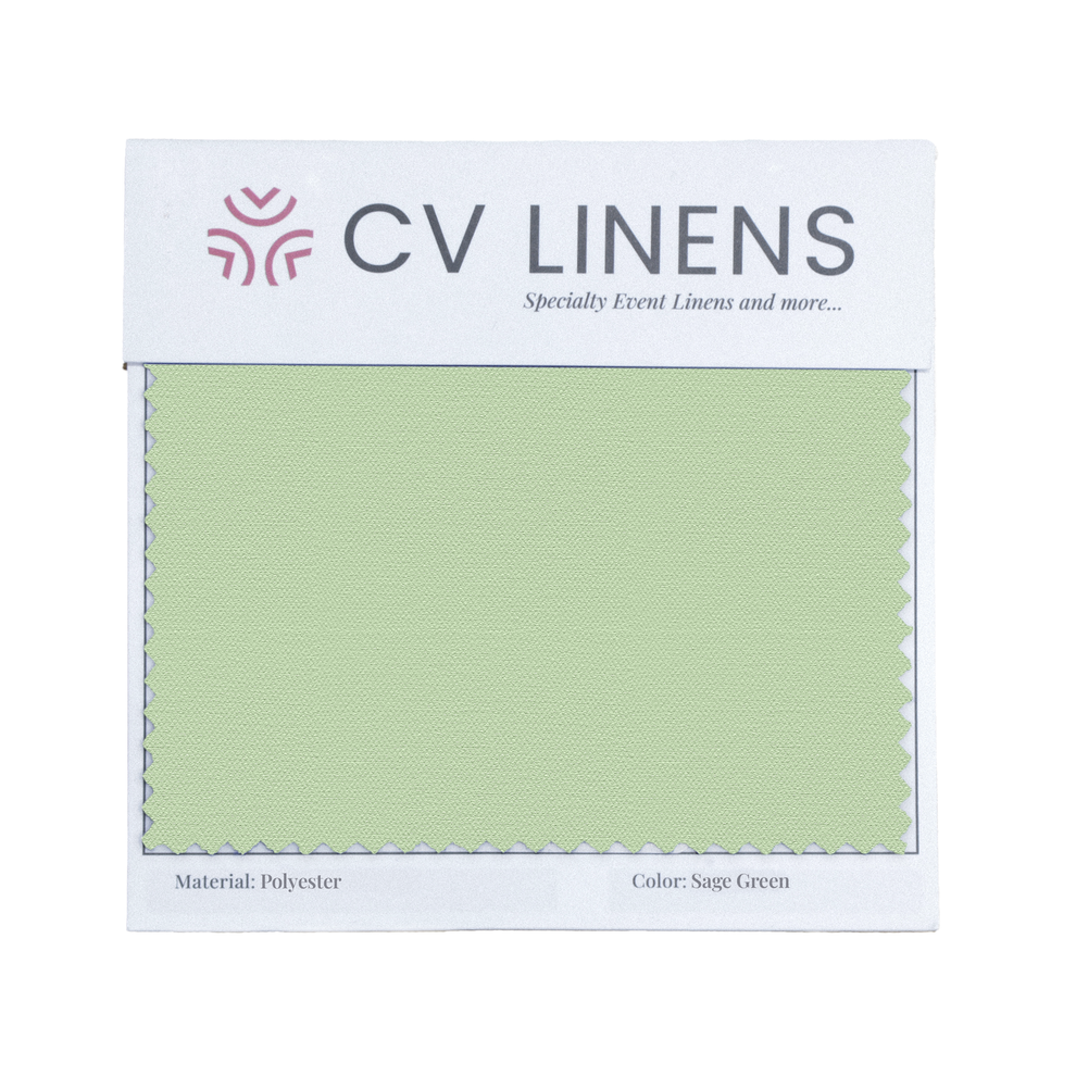 Polyester Swatch Card - Sage Green - CV Linens™