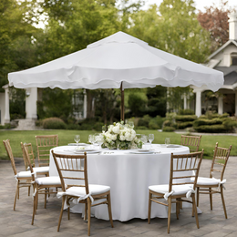 Economy Polyester Tablecloth 120" Round White - CV Linens™