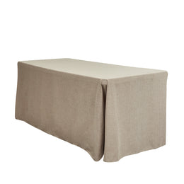 Premium Linen-Look Panama Weave 90"x132" Rectangle Tablecloth - Beige ...