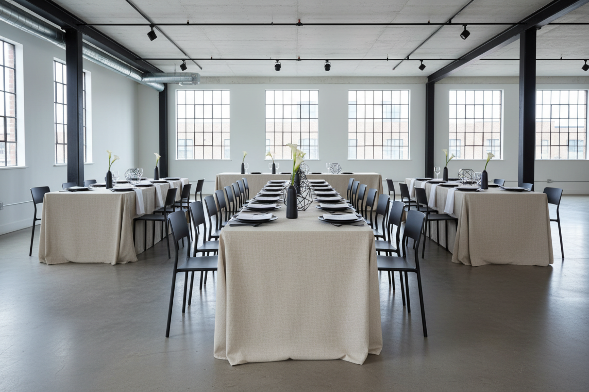 Premium Linen-Look Panama Weave 90"x132" Rectangle Tablecloth - Beige ...