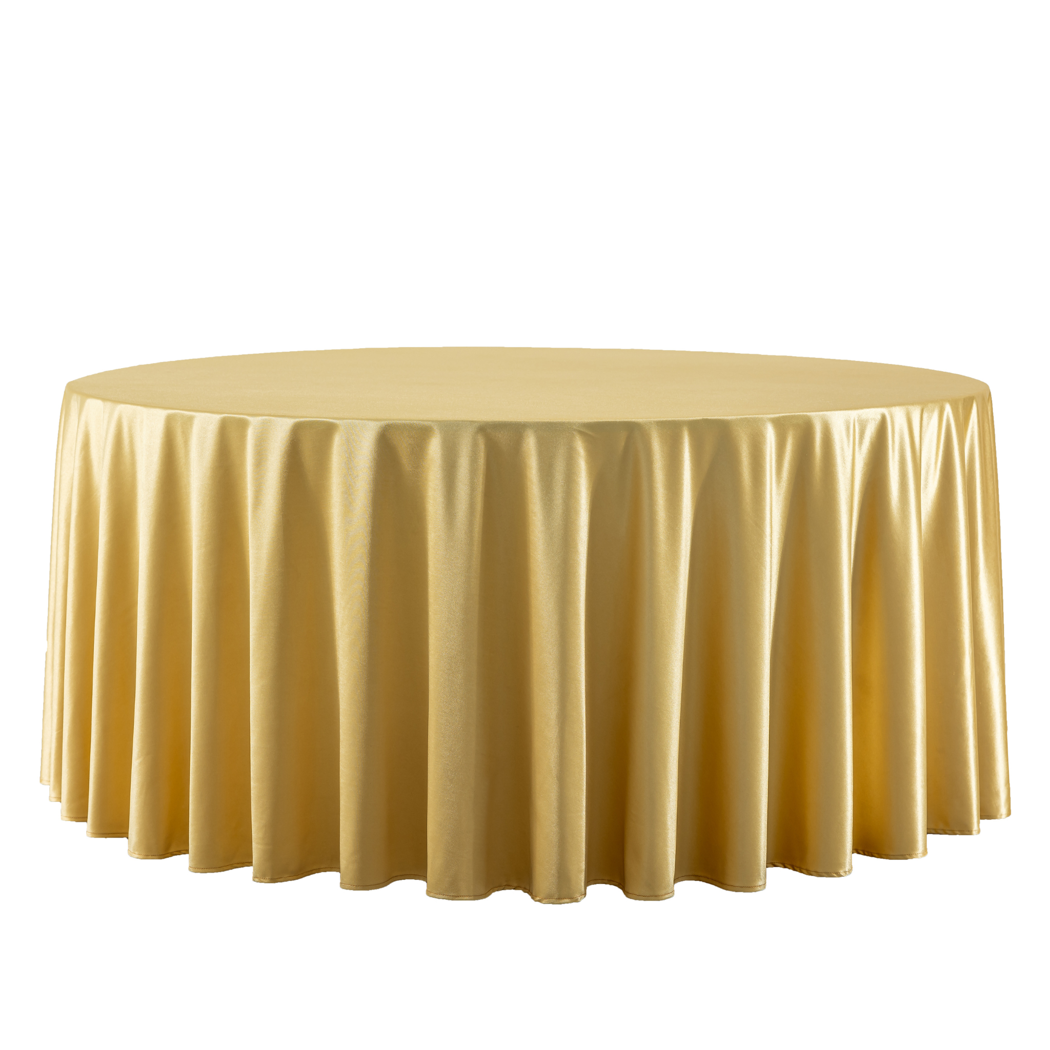 Premium Satin (Wrinkle-Resistant) 120" Round Tablecloth - Gold Antique ...