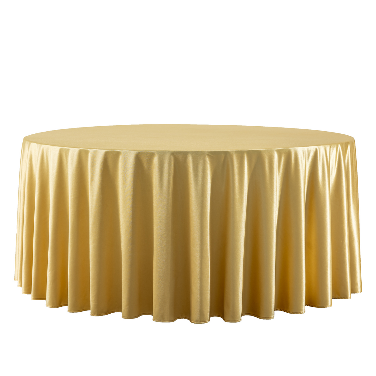 Gold Antique Premium Satin (Wrinkle-Resistant) 132" Round Tablecloth ...