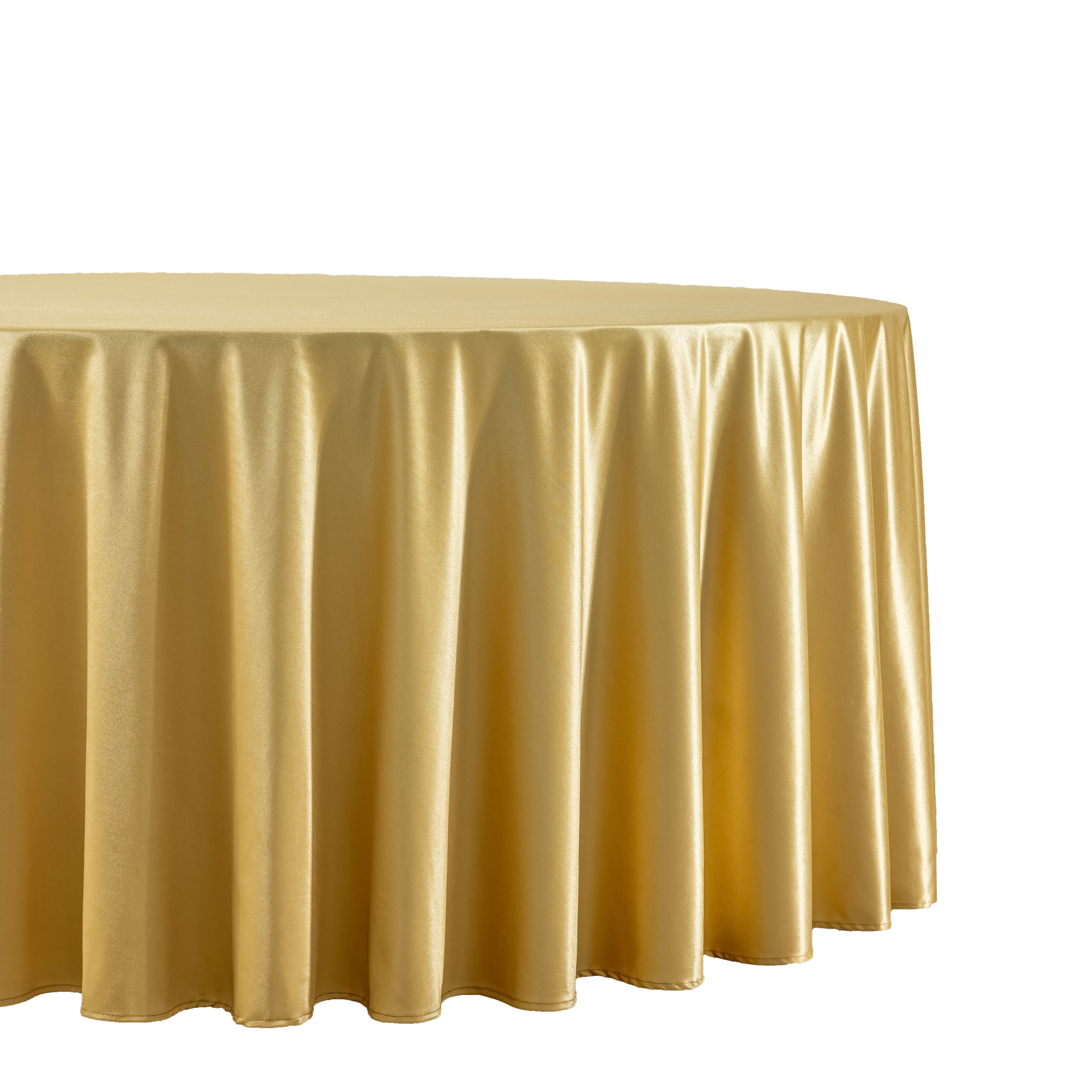 Premium Satin (Wrinkle-Resistant) 120" Round Tablecloth - Gold Antique ...